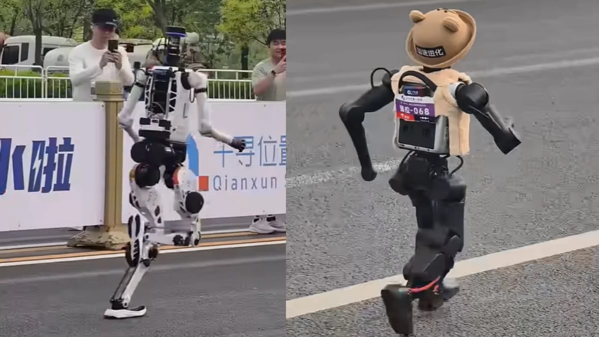 Humanoid robots race against humans in Beijing half-marathon and ...